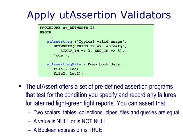 Utplsql Unit Testing For Oracle Pl Sql
