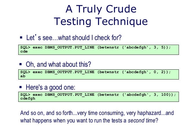 Utplsql Unit Testing For Oracle Pl Sql