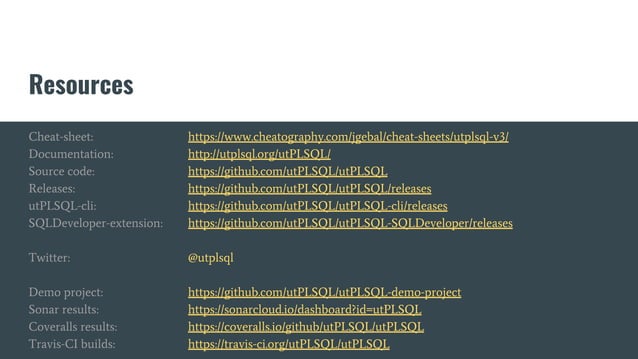 Prohuddle Utplsql V3 Ultimate Unit Testing Framework For Oracle Ppt 