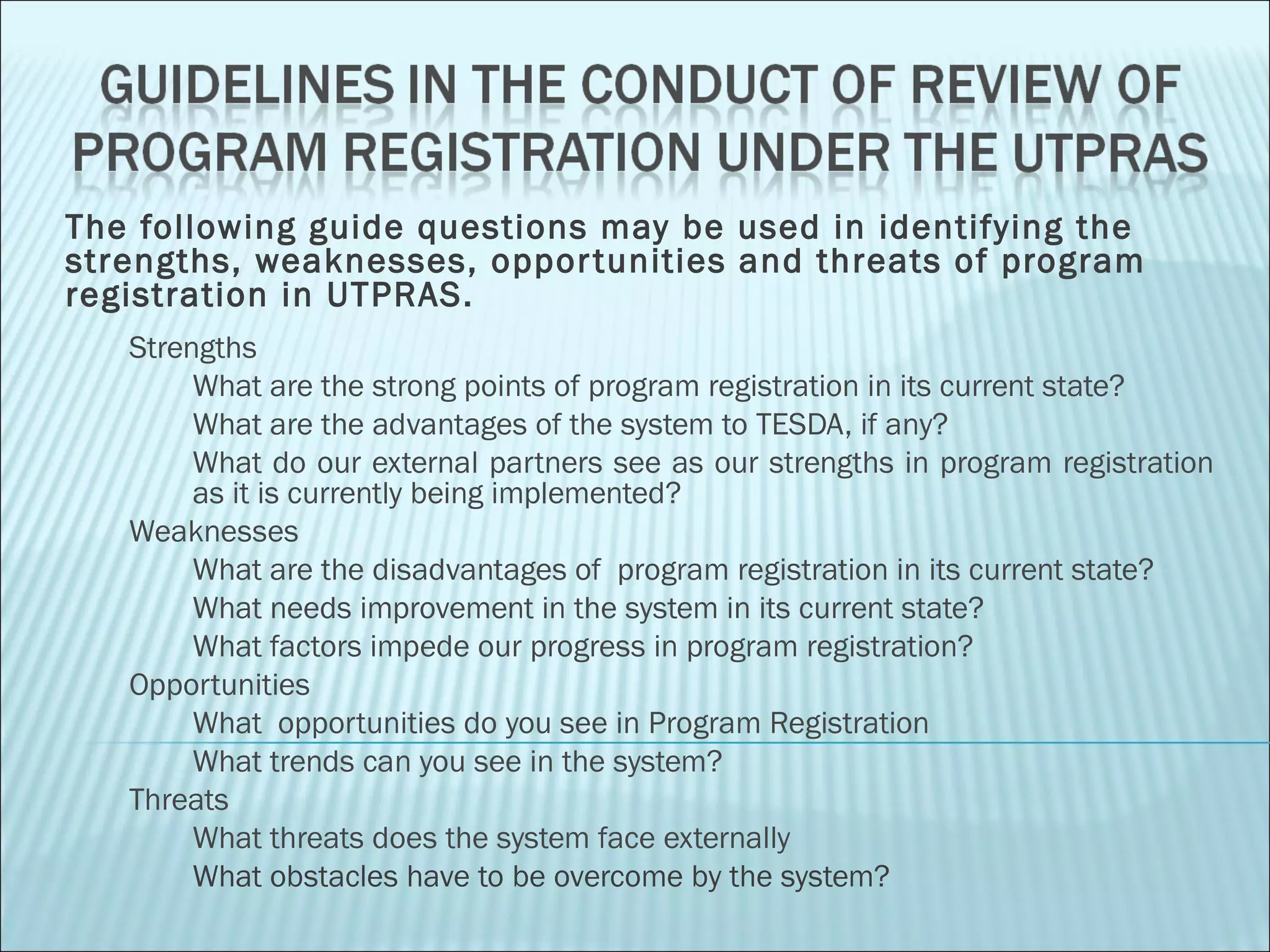 Utpras review guidelines presentation | PPT