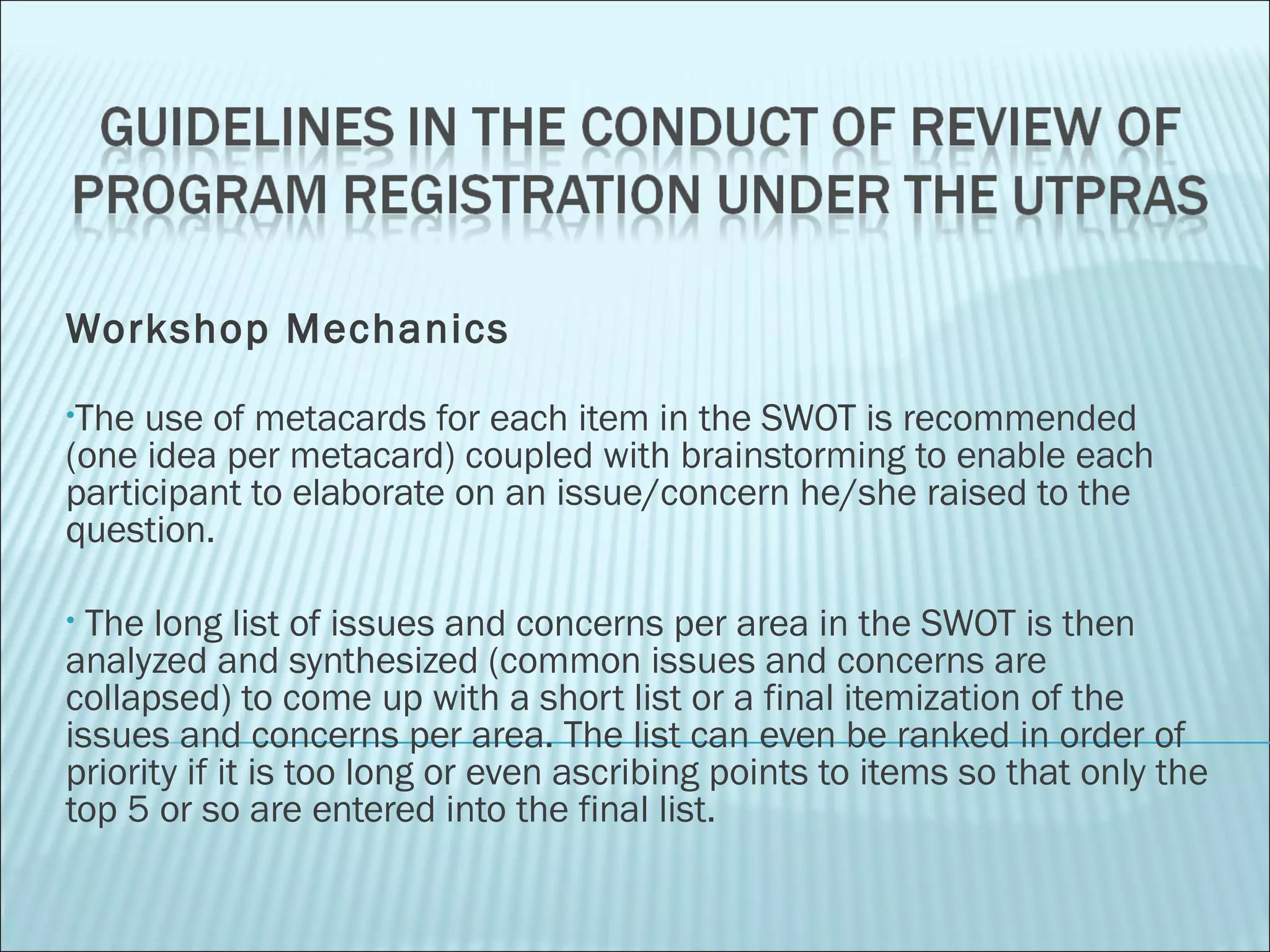 Utpras review guidelines presentation | PPT
