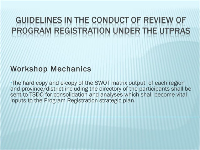 Utpras review guidelines presentation | PPT | Business and Finance