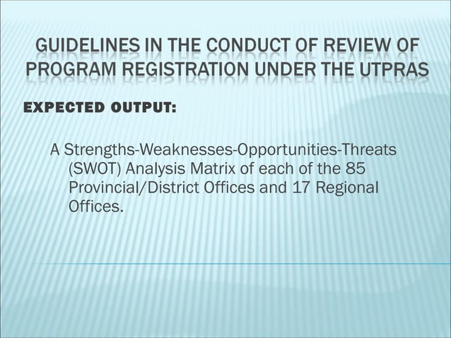 Utpras review guidelines presentation | PPT | Business and Finance