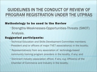 Utpras review guidelines presentation | PPT