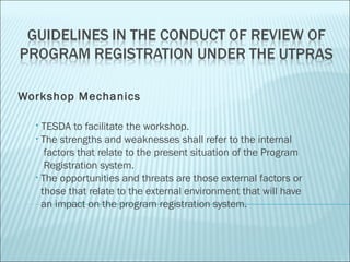 Utpras review guidelines presentation | PPT