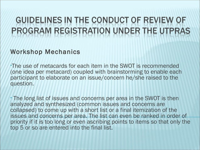 Utpras review guidelines presentation | PPT | Business and Finance