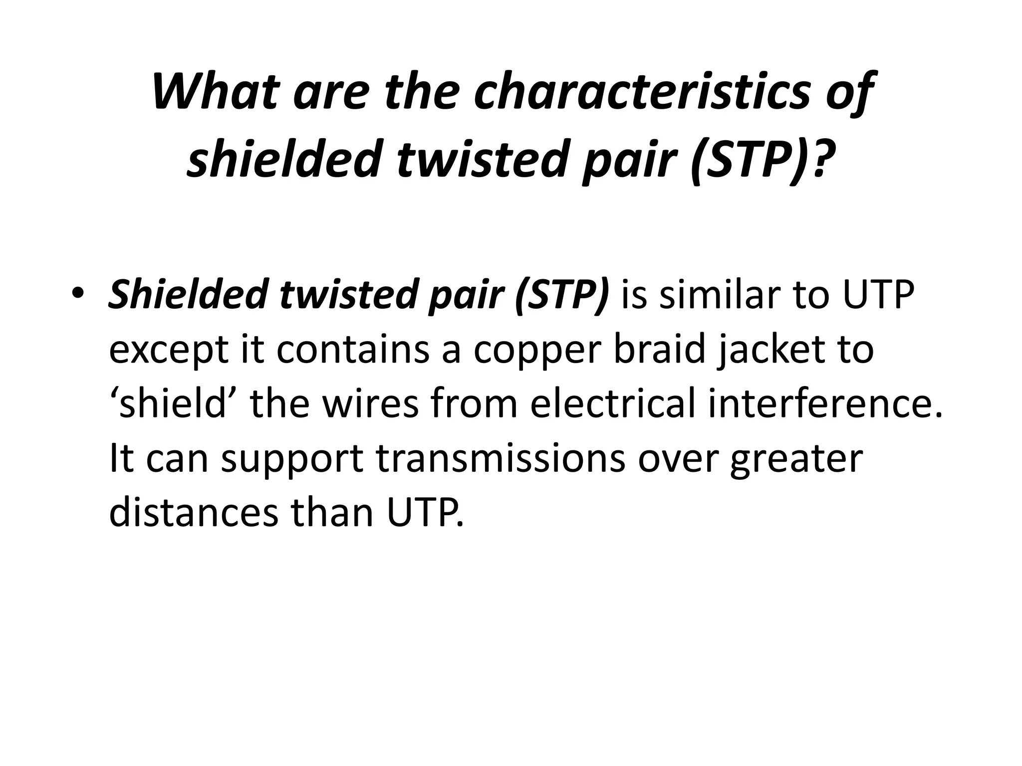 UTP and STP | PPTX