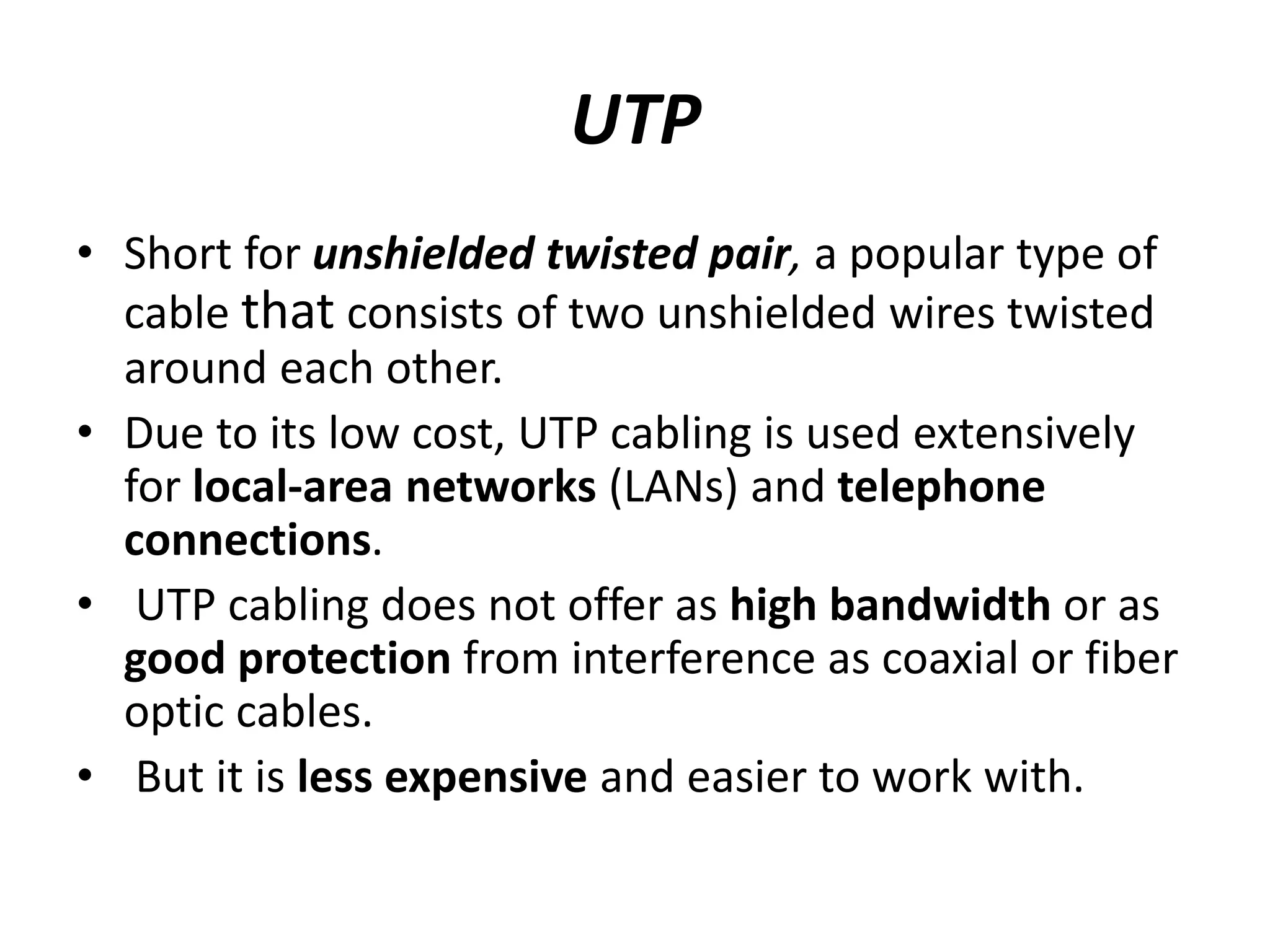 UTP and STP | PPTX