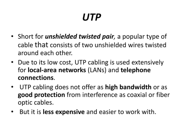 UTP and STP | PPTX