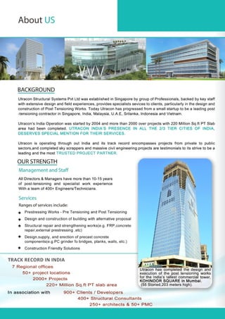 Utracon Structural system Pvt Ltd Post Tensioning | PDF