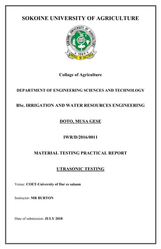 Ultrasonic testing report-JUNE 2018 | PDF