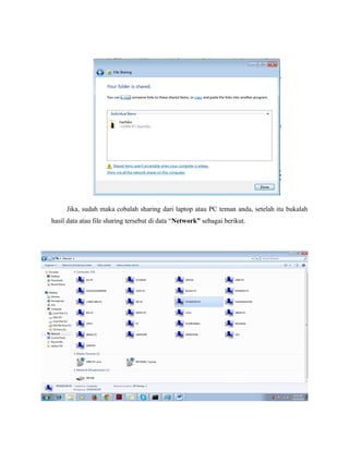 Tutorial Sharing PC to PC Menggunakan Kabel Crossover | DOC