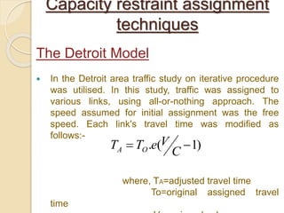Urban transportation system - methods of route assignment | PPTX