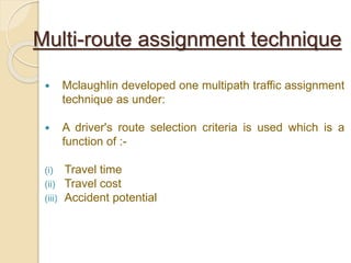 Urban transportation system - methods of route assignment | PPT