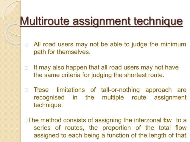 Methods of route assignment | PPTX