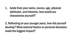 Understanding the self : A Brief Presentation on the topic ...