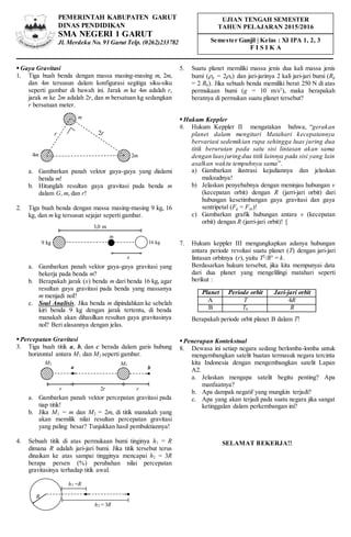 UTS 1 Hk. Gravitasi & Hk. keppler | PDF