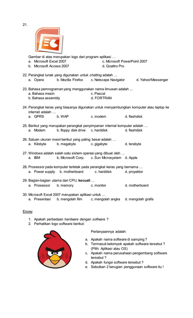 SOAL UTS TIK KELAS 7 SEMESTER GENAP | PDF