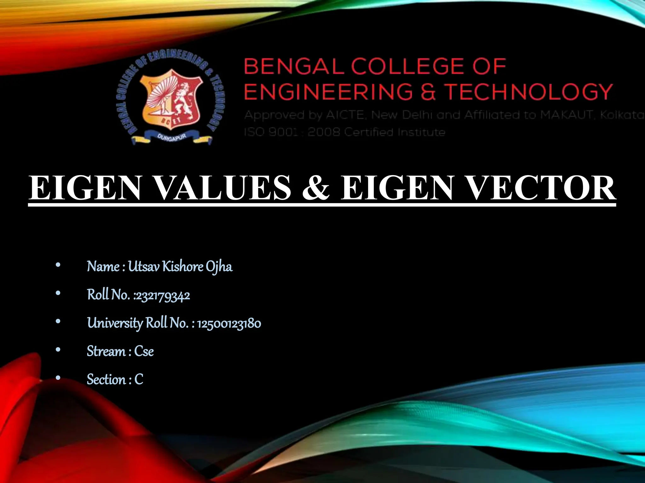 Eigen values and Eigen vectors ppt world | PPT Eigen values and Eigen vectors ppt world | PPT