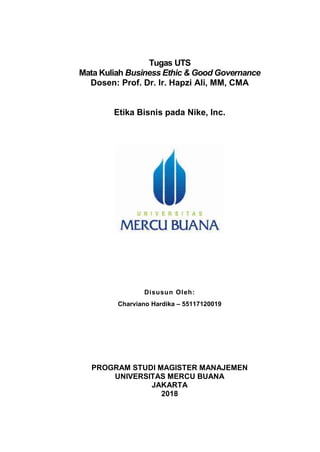 Uts, be gg, charviano hardika, hapzi ali, etika bisnis, universitas mercu buana,2018 | PDF