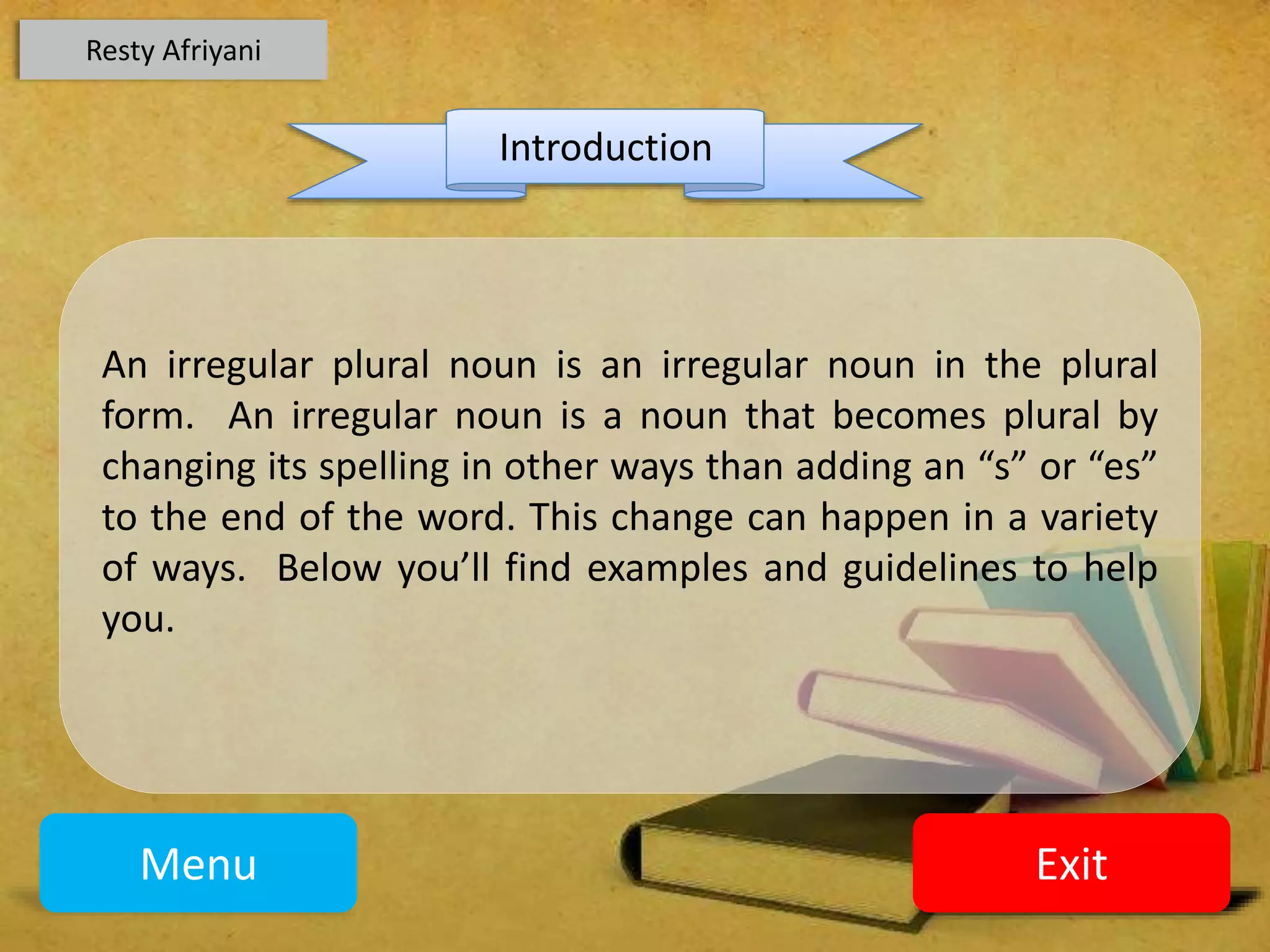 Irregular Form of Plural Noun | PPTX