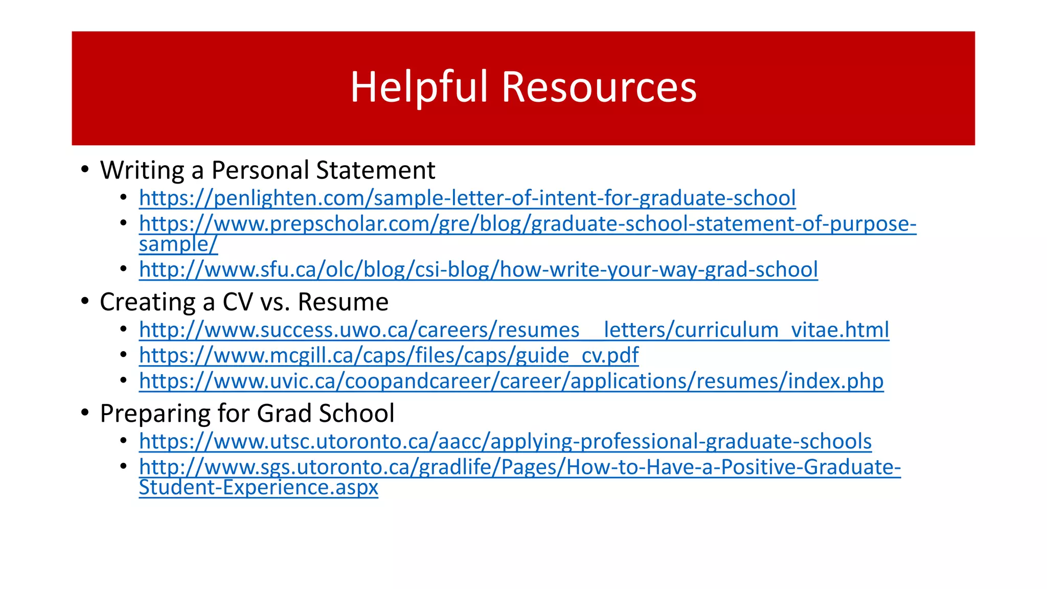 Applying to Graduate School | PPTX