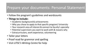 Applying to Graduate School | PPTX