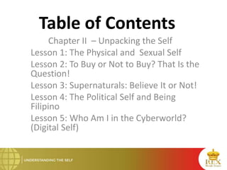 Understanding the Self Chapter 2 - Lesson 5 | PPTX