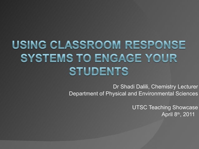 Using Classroom Response Systems to Engage your Students | PPT