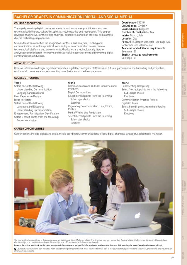 ศึกษาต่อออสเตรเลีย ที่ University of Technology, Sydney - UTS | PDF