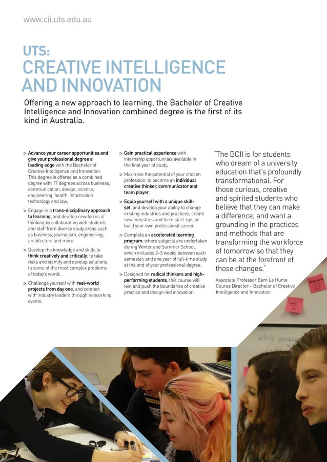 ศึกษาต่อออสเตรเลีย ที่ University of Technology, Sydney - UTS | PDF