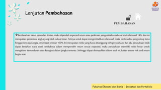 investasi portofolio (tentang risk and return) portofolio efisien | PPT