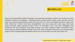 investasi portofolio (tentang risk and return) portofolio efisien | PPT