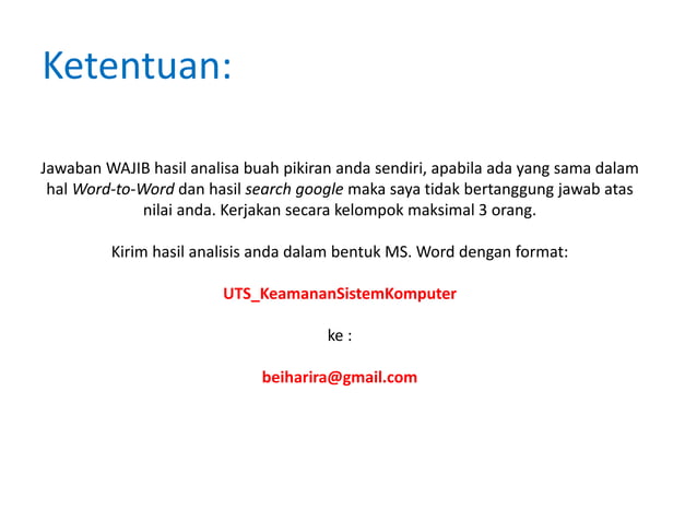 UTS Keamanan Sistem Komputer | PPTX