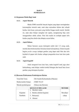 "FIMO PLAY" Permainan Papan Sensorik dalam Stimulasi Motorik Halus ...