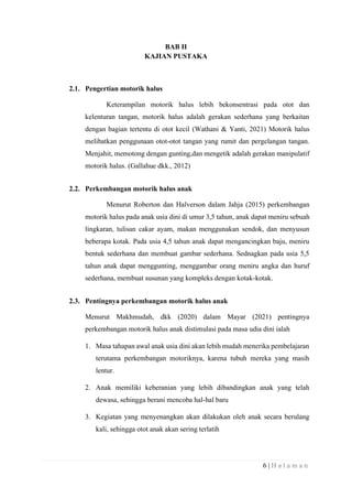 "FIMO PLAY" Permainan Papan Sensorik dalam Stimulasi Motorik Halus ...