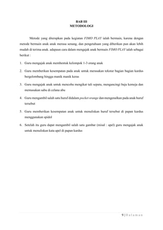 "FIMO PLAY" Permainan Papan Sensorik dalam Stimulasi Motorik Halus ...