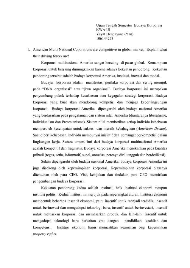 Uts mk budaya korporasi final | PDF