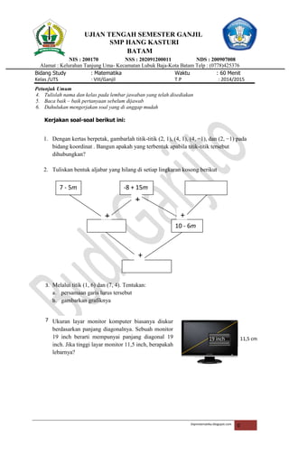Uts mtk 7,8,9 smp hk 2014 | PDF