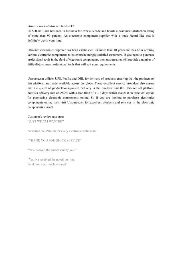 Utsource review | PDF