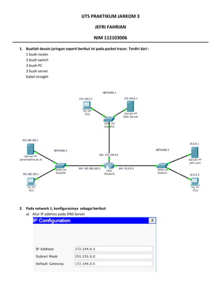 Uts praktikum jarkom 3_Static Routing, Web Server, DNS Server | PDF