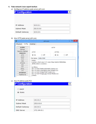 Uts praktikum jarkom 3_Static Routing, Web Server, DNS Server | PDF