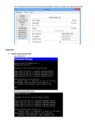 Uts praktikum jarkom 3_Static Routing, Web Server, DNS Server | PDF