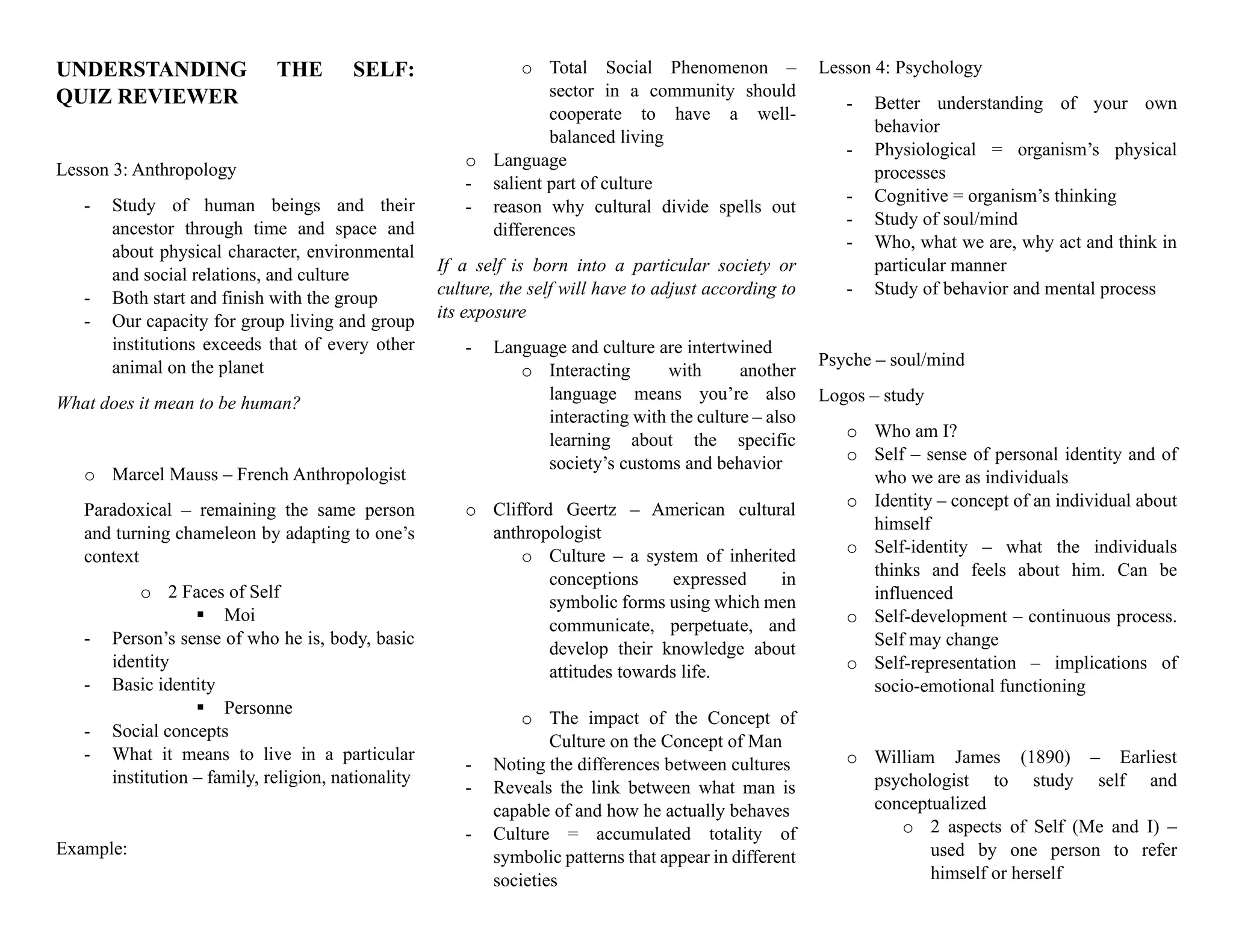 Understanding the Self Reviewer for Finals | PDF