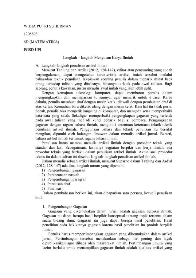 Langkah-Langkah menyusun Karya Tulis Ilmiah | PDF