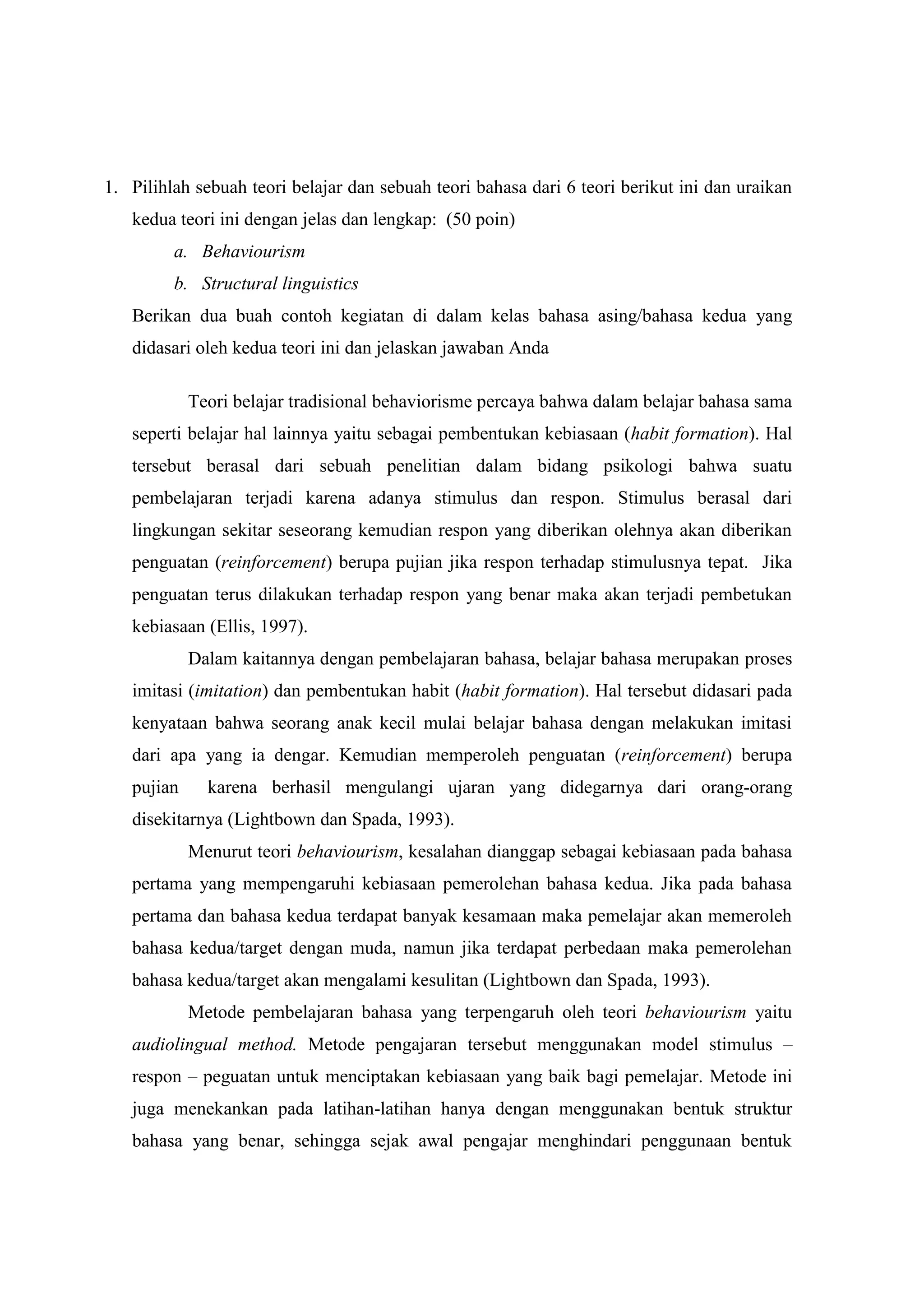 teori-teori pengajaran bahasa asing | DOCX