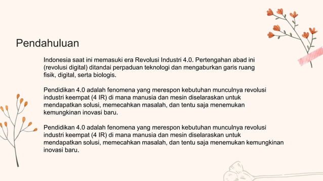 Pendidikan di Era Revolusi 4.0 | PPTX