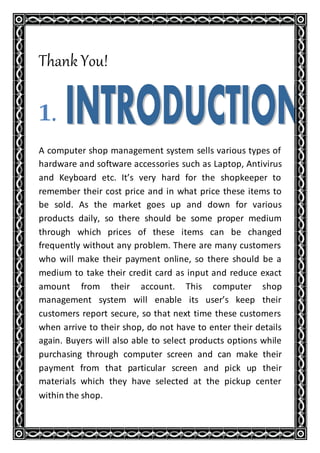 A computer shop management system | DOCX