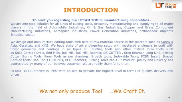 Uttam Tools, Pune, Industrial Equipments | PPT