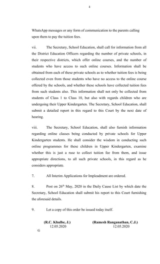 Uttarakhand hc order on school fee payment | PDF